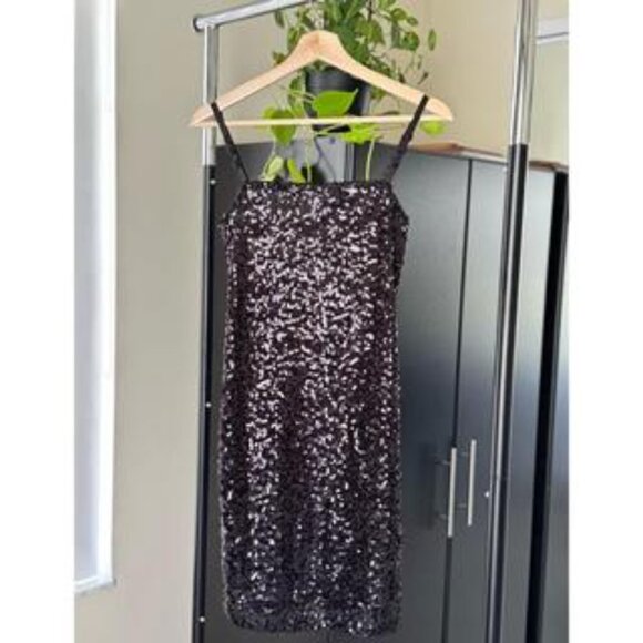 Sisley | Dresses | Sisley Black Sequin Mini Dress Italian Design | Poshmark